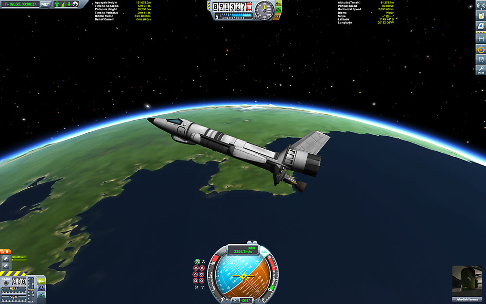 Advanced Avionics: Single Jet and single Rocket Engine Spaceplane - KSP1 Challenges & Mission ...